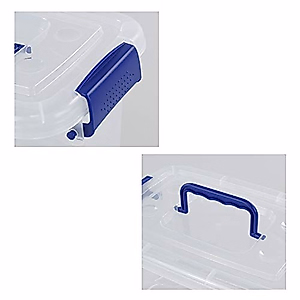 Eagrye 6-Pack 5 Quart Plastic Storage Box with Handle, Clear Storage Bin