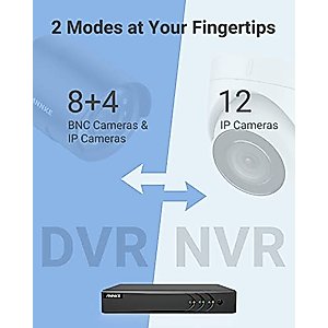 ANNKE 4K 8 Channel AI DVR with Human/Vehicle Detection, 5-in-1 H.265+ Security Digital Video Recorder Works with Alexa, Supports 8CH Analog and 4CH 8MP IP Cameras for Home CCTV System, 1TB Hard Drive