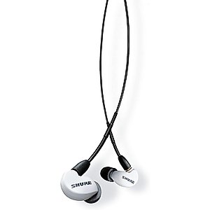Shure AONIC 215 Wired Sound Isolating Earbuds, Clear Sound, Single Driver, Secure In-Ear Fit, Detachable Cable, Durable Quality, Compatible with Apple & Android Devices - White