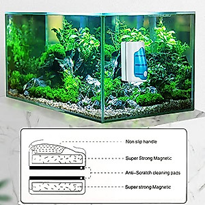 SUNWEN Magnetic Aquarium Glass Cleaner, Fish Tank Algae Scraper, Strong Magnet (Large2, AQ-03)