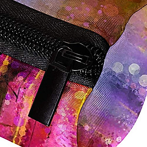 Watercolor Violet Red and Yellow Flowers Pencil Bag Pen Case Stationary Case Pencil Pouch Desk Organizer Makeup Cosmetic Bag for School Office