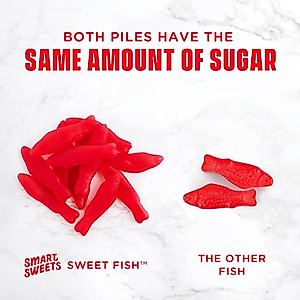 SmartSweets Sweet Fish, Candy with Low Sugar (3g), Low Calorie(100), Plant-Based, Free From Sugar Alcohols, No Artificial Colors or Sweeteners, 1.8oz. (Pack of 6)