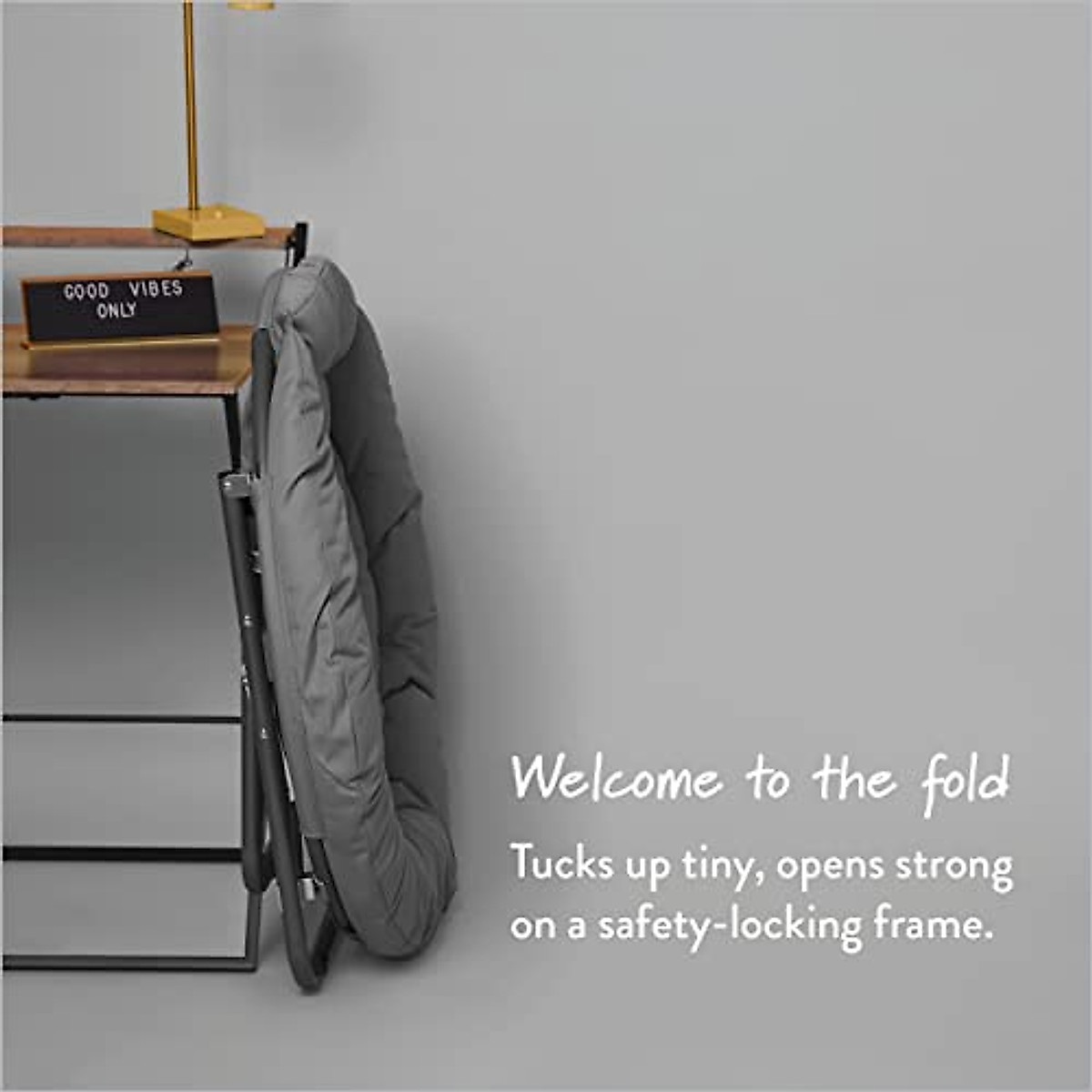 Urban Shop Canvas Oversized Polycanvas Saucer Chair, Grey