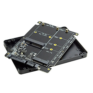 CableCC 2 in 1 Combo M.2 NGFF B-key & mSATA SSD to SATA 3.0 Adapter Converter Case Enclosure