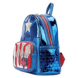 Loungefly Marvel Shine Captain America Double Strap Shoulder Bag