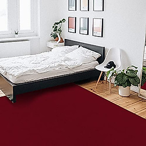 Indoor Area Rugs, Solid Color Wine Red Non-Slip Rubber Backing Rug, Non-Shedding Floor Carpet Washable Throw Rug for Living Room Bedroom Dining Home, 2' x 3'