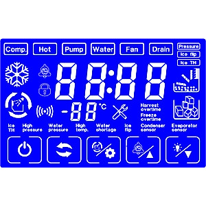 Generic Blue Touch Screen ice Makers Control Board Compatible with Vevor, Cotlin, Coolski etc Brand Machine, with Main Board, Display, and sensors Included