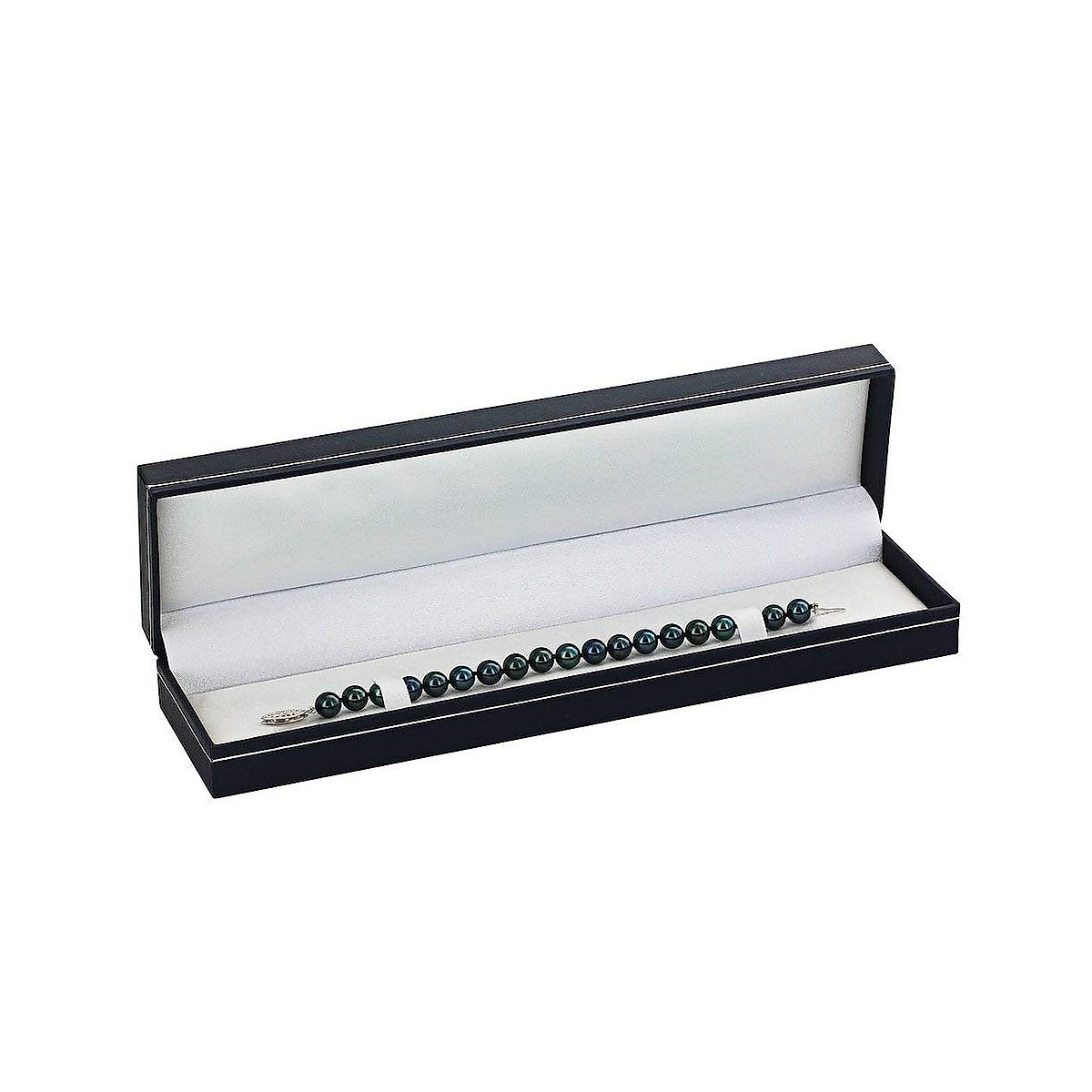 The Pearl Source Pearl Bracelet for Women 5.5-6.0mm Black Japanese Akoya Cultured Pearls in AA+ Quality with 14K Gold