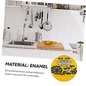 UPKOCH Old Enamel Fruit Plate steak plate enamel dessert plate camping dishes Enamelware enamel dessert dish food storage tray Food Storage Plate seafoam thick soup basin Accessories flat