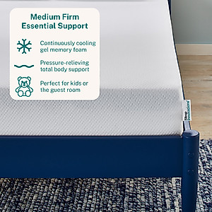 Sleep Innovations Marley 8 Inch Cooling Gel Memory Foam Mattress, King Size, Bed in a Box, Medium Firm Support