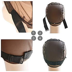 5Pcs Black Elastic Bands Adjustable Wig Band Sewing Wigs Making Tools for Making Wig Cap Accessories (2.5cm)