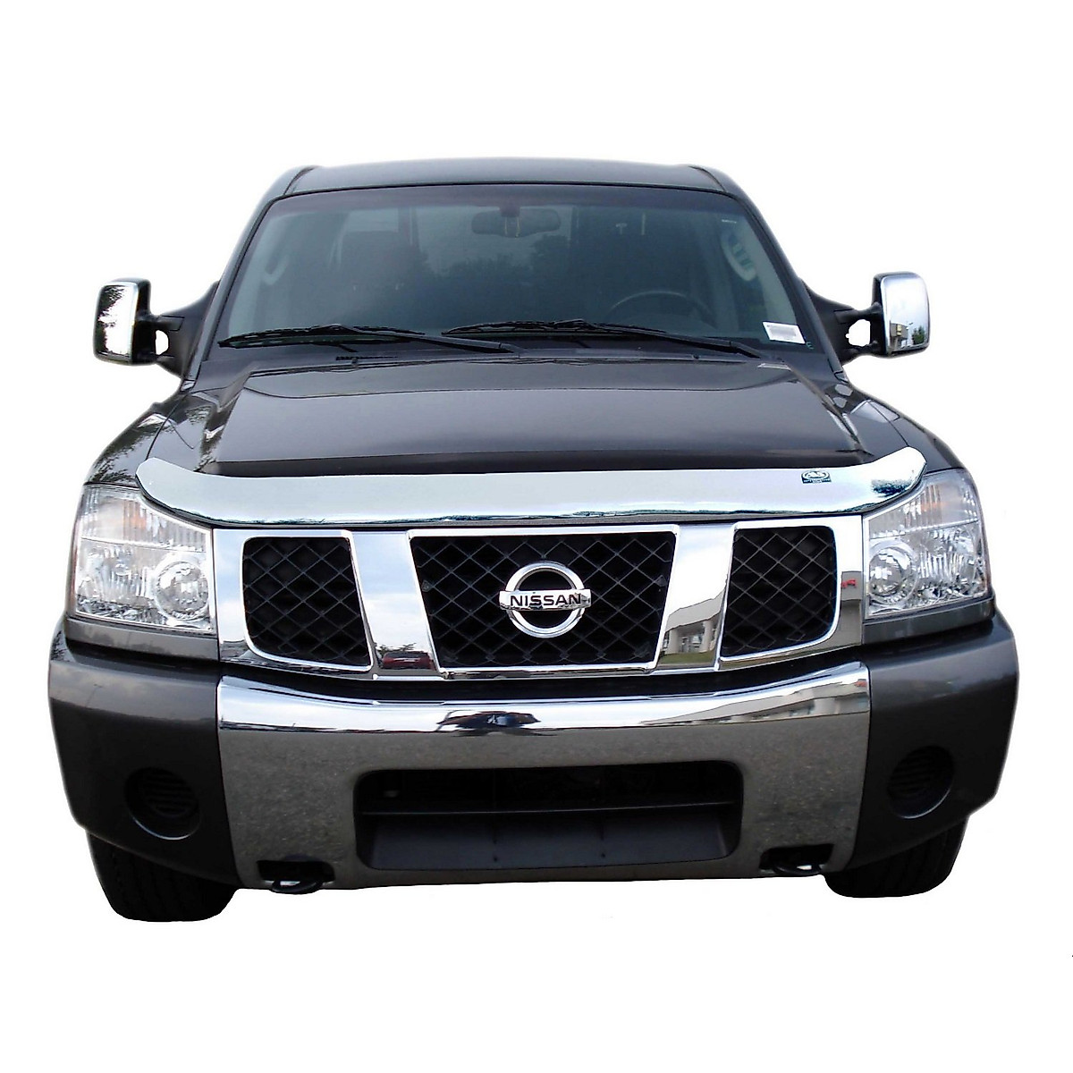 Auto Ventshade [AVS] Hood/Bug Shield for 2005 - 2015 Nissan Armada , 2004 - 2015 Nissan Titan | Medium Profile - Chrome, 1 pc. | 680402