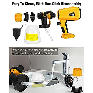 Cordless Paint Sprayer for Dewalt 20v 60v Battery,HVLP Paint Sprayer Gun for Cabinets Cars Walls Furniture House Painting (Tool Only)