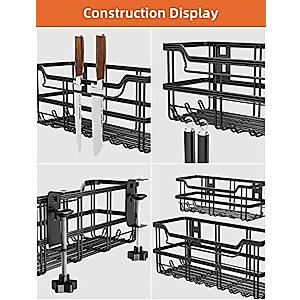 2Packs Griddle Caddy for Blackstone Griddles, Space Saving Blackstone Griddle Caddy for Outdoor Grill, BBQ Accessories Organizer