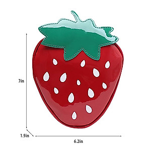 Segreto Women Strawberry Purse Chain Small Crossbody Bag Cell Phone Wallet Bag Shoulder Bag Handbag Fruit Shaped