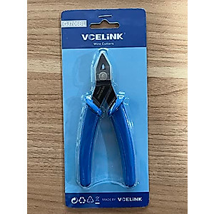 VCELINK Small Wire Cutter Spring-loaded GJ706BL, Precision Flush Cutter Pliers Diagonal Cutters for Electronics, Jewelry Making, Model Craft and 3D Printer, 5-Inch