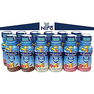PediaSure Grow and Gain With Immune Support Shake | Complete Balanced Nutrition | PediaSure Strawberry, PediaSure Vanilla, and PediaSure Chocolate Flavors | 12 Pack | Niro Assortment
