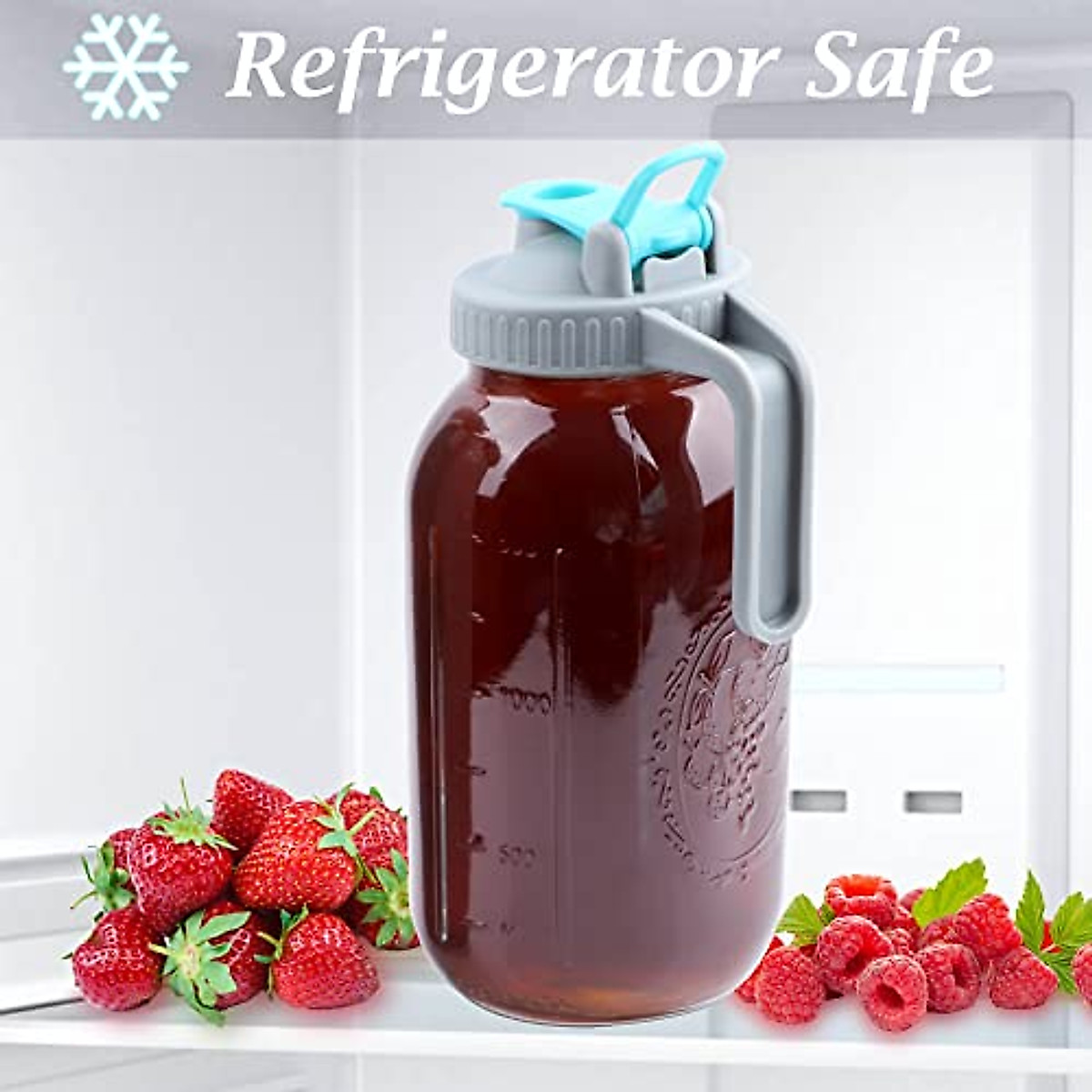 GMSWEET Mason Jar Cold Brew Coffee Maker 32 OZ Wide Mouth Cold Brew Pitcher With Brewer Filter For Coffee, Iced Tea, Sun Tea, Lemonade