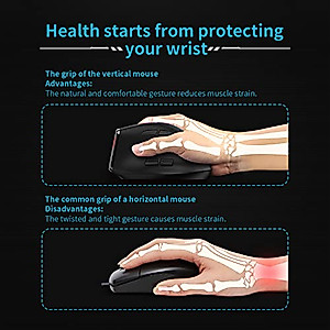 Wireless Bluetooth Ergonomic Vertical Mouse Programmable Custom Buttons Onboard Memory USB Computer Mouse for Office Gaming Right Hand PC Mouse