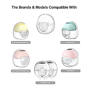 Wearable Breast Pump Accessories Replacement Parts Flange 24mm, Duckbill Valve, Silicone Diaphragm, Milk Collector Cup Compatible with MOMMED Mumgaroo MISSAA TSRETE Bioby S18 S21 S23