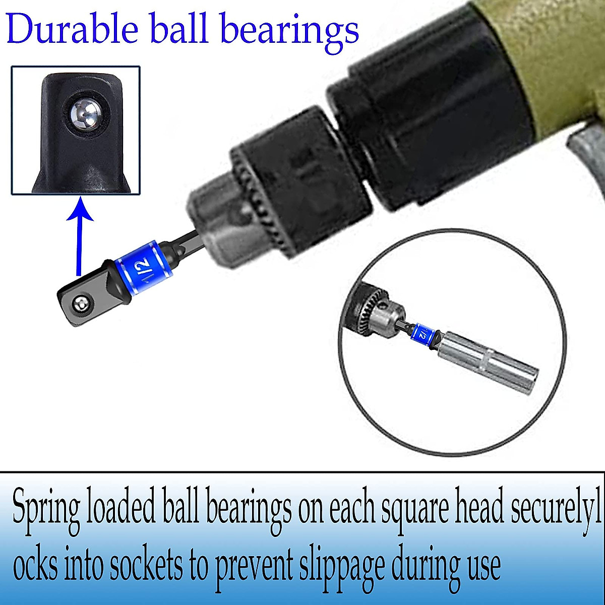 Reppkyh 11Pcs Socket Adapter Impact Hex Shank Drill Bits Power Extension Bar 8Pcs Sets 14 38 12 + 3Pcs 14 Hex Shank Screwdriver Bit Holder High Speed Nut Driver Drive