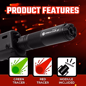 ACETECH Airsoft Riffle Tracer Unit Predator X with AT2000RII Module Glow in The Dark Green/Red BB LED Beam Lighting Effect (Modle X)