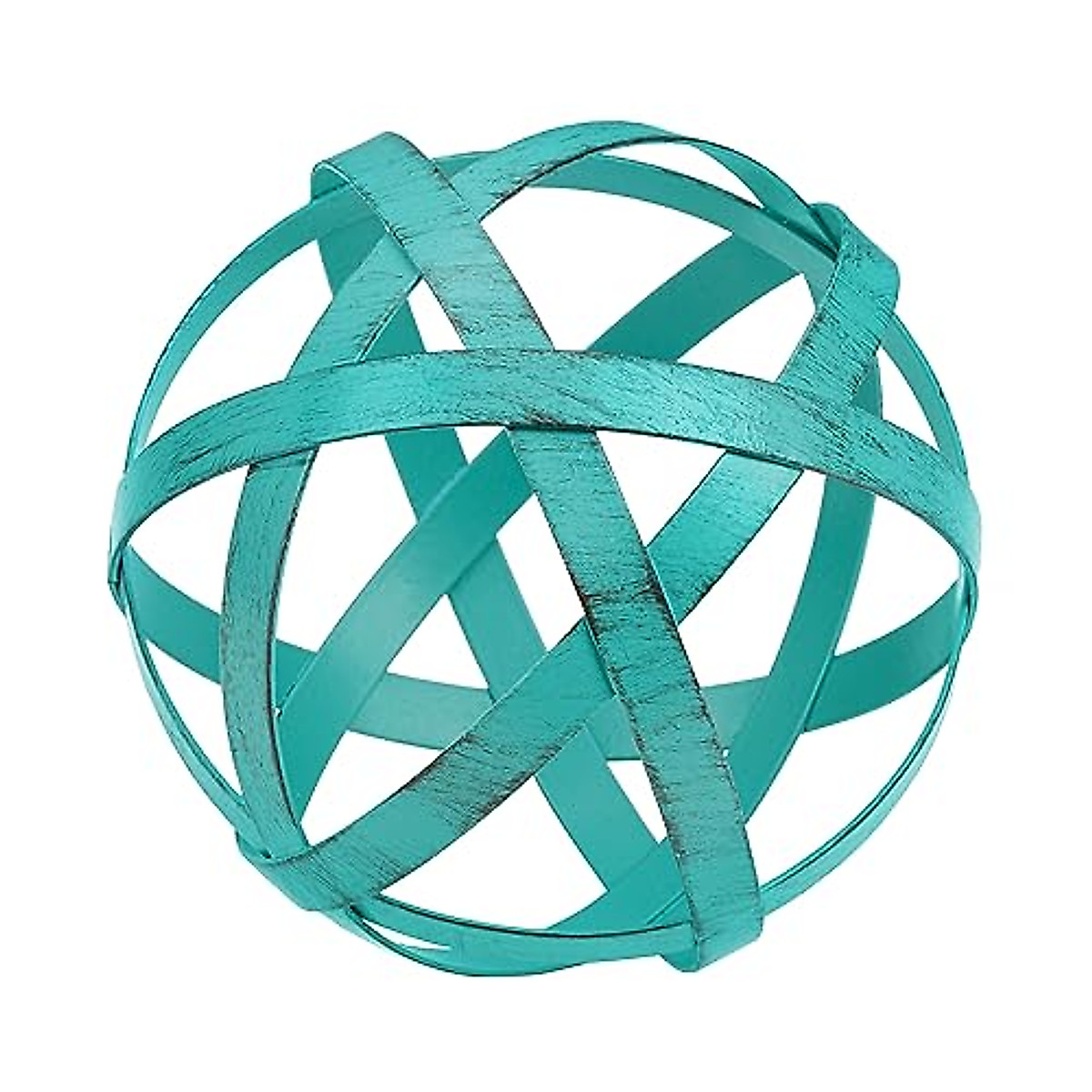 Everydecor Metal Decorative Sphere for Home Decor - Distressed Teal 4,5" x 4,5" and Black & Gold 7"x 7" Bundle