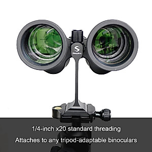 Staoptics Binocular Tripod Adapter Quick Release with 38mm Mounting Base 1/4-20 Inch Thread Removable Accessories for 8x42 10x50 12x60 15x56 15x60 15x70 20x60 25x70 Roof and Porro Binoculars.