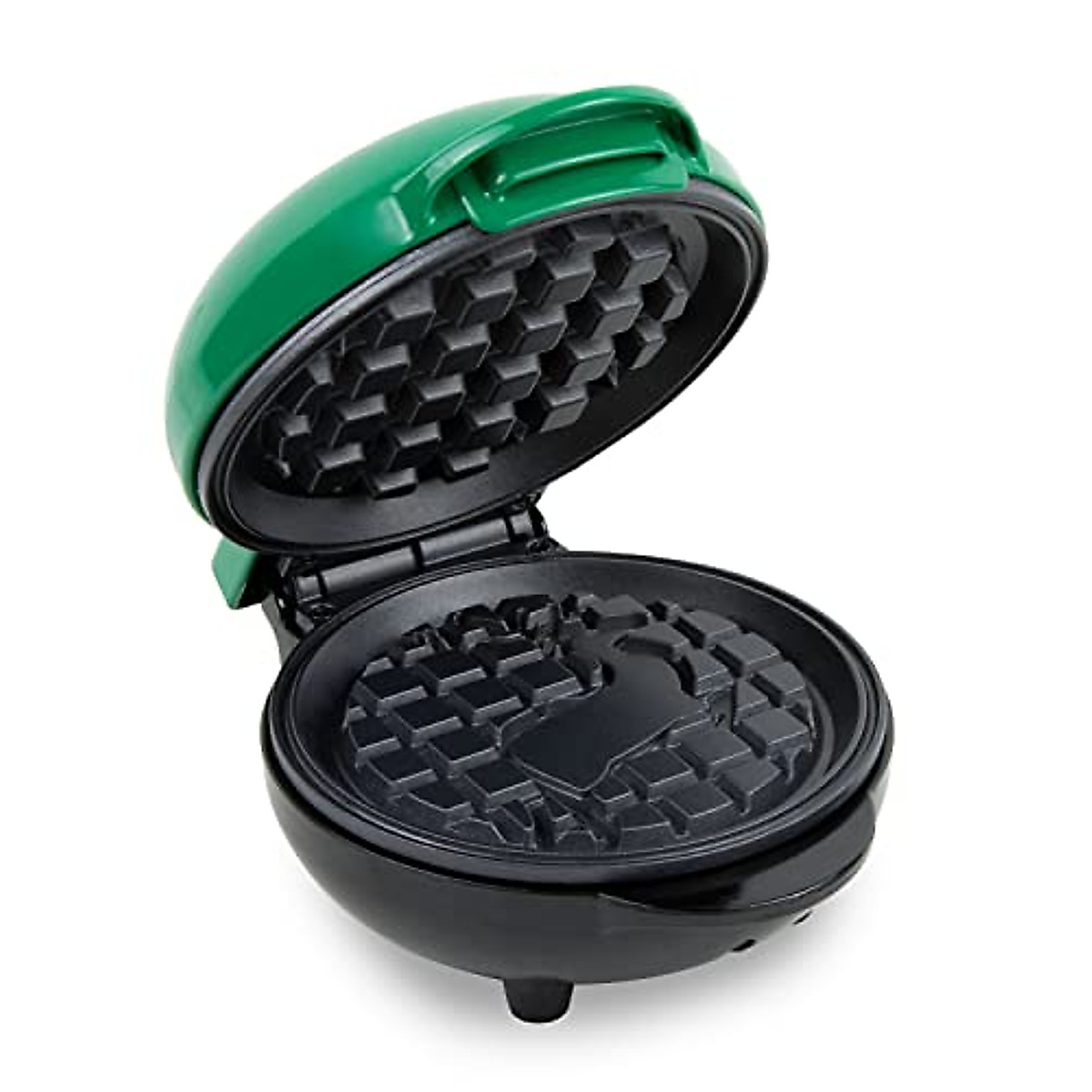 Nostalgia MyMini Personal Electric Reindeer Waffle Maker, 5-Inch Cooking Surface, Waffle Iron for Hash Browns, French Toast, Grilled Cheese, Quesadilla, Brownies, Cookies, Green