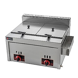 Deep Fryer with Temperature Control, Deep Fryers with Baskets, Commercial Gas Deep Fryer, for Restaurant Kitchen
