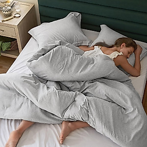 Bedsure Bundle of Ruched Sheet Set and Cationic Dyed Duvet Cover Set, Cal King Size