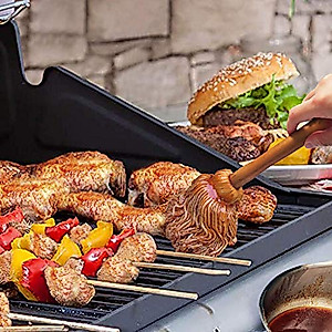 12" BBQ Sauce Basting Mops & Brushes for Roasting or Grilling, Apply Barbeque, Marinade or Glazing, Cotton Fiber Head and Hardwood Handle, Dish Mop Style, Perfect for Cooking or Cleaning - Pack of 3