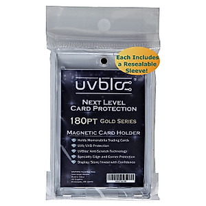 UVBLOC One Touch Card Holder 180pt Magnetic Baseball Jersey Patch Protectors Sleeves Cases for Trading Sports Cards
