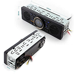 PolarLander Universal 1 Din 12V in-Dash Car Radio Audio Player Built-in 2 Speaker Stereo FM Support Bluetooth with USB/TF Card Port