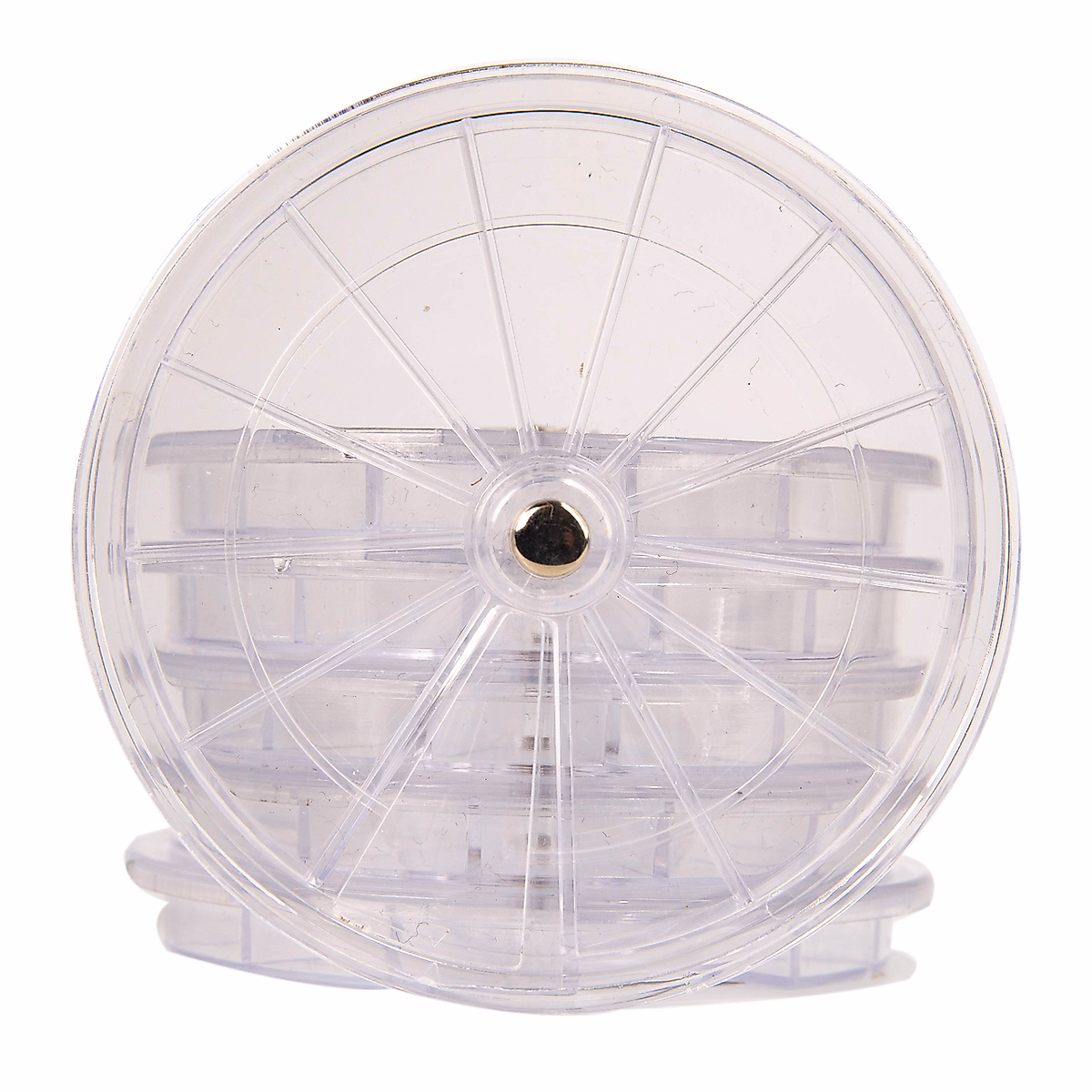 The Beadsmith Personality Case Spinning Organization System, 12 Compartments, 3.8-inch Diameter, Stack of 6, for Seed Beads, Nail Art, Jewelry Accessories and More
