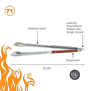 Outset QB22 Locking, 1 EA, Rosewood Tongs Extra Long 22"