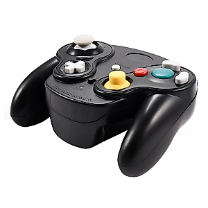 Veanic 2.4G Wireless Gamecube Controller Gamepad Gaming Joystick with Receiver for Nintendo Gamecube,Compatible with Wii (Black)