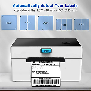 TEROW Thermal Shipping 4x6 Label Printer: Desktop Label Printers with 160mm/s High-Speed Printing and Auto Label Detection Compatible for Small Business, Warehouse and More (with a Label Holder)
