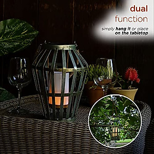 Alpine Corporation QLP1354SLR-HH-TM Alpine Metal Solar Lantern, Weathered Grey