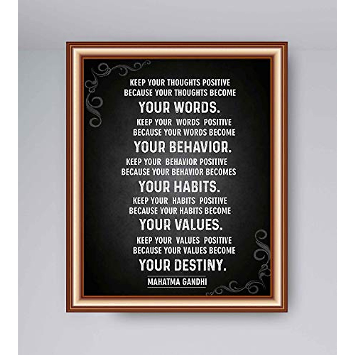GANDHI Quotes Wall Art- "Your Destiny"- 8 x 10 Art Wall Print Art Ready to Frame. Modern Home Décor, Studio & Office Décor. Mahatma Gandhi Quotes Makes a Perfect Gift for Motivation, Zen & Inspiration