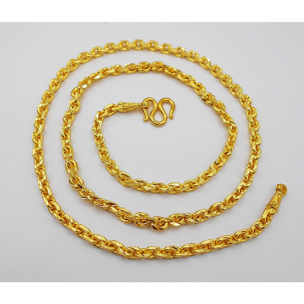 arrawana77 Men's, Women Classic Chain 22k 23k 24k Thai Baht Gold GP Necklace 26 Inch 5 mm 40 Grams Jewelry