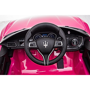 Best Ride On Cars Maserati Ghibli, 12V Battery Powered Ride On Toy, Pink, Large