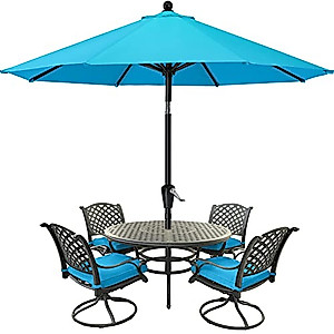 MASTERCANOPY Patio Umbrella for Outdoor Market Table -8 Ribs (7.5ft,Turquoise)