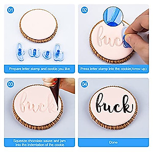 OIIKI 83 Pcs Alphabet Number Cake Stamp, Fun Upper Lower Case Stamp Set, Special Characters Numbers Mold, Alphabet Number Characters Shape DIY Stamp for DIY Sugar Cake Cookies Chocolate Decoration