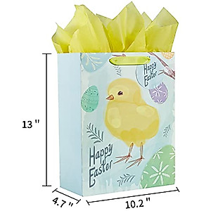 SUNCOLOR 2 Pack 13" Large Easter Gift Bags for Kids