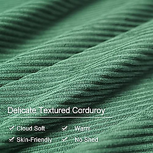 PHF Luxurious Velvet Corduroy Duvet Cover Set King, 3PCS Flannel Soft Comforter Cover Set for All Season, Cozy Durable Duvet Cover with Pillow Shams Bedding Collection, 104" x 90", Emerald Green