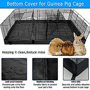 kathson 47x24 Guinea Pig Cage Liners Washable Guinea Pig Bedding Liner Base Small Animals Habitat Canvas Bottom Reusable Waterproof Cage Bedding Accessories for Rabbit Hamster Hedgehog Ferret(Black)