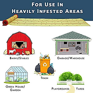 Giant Sticky Fly Trap Roll - MAX Strength - Outdoor/Indoor - Non Toxic - for Flies and Other Bugs (2 Pack- Contains 2 Giant Fly Rolls)