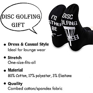 TSOTMO Disc Golf Socks Golfing Socks I'D Rather Be Disc Golfing Funny Socks For Disc Golf Lover Player