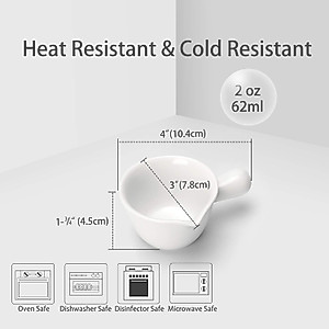 Keponbee Small Sauce Bowls 2 OZ Cute Dip Bowls Set of 5 with Handle Colorful Ceramic Creamer Cup Mini - Mixed 5 Color